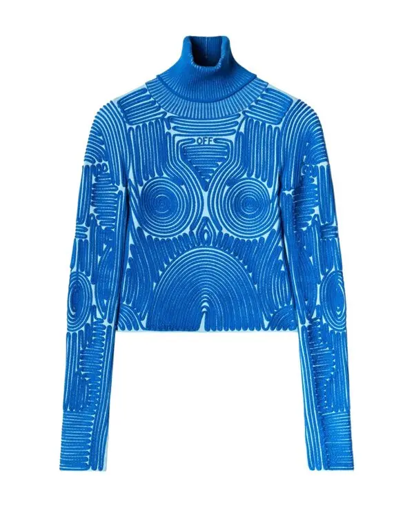 Off-White Flower Vortix Embroidered Top