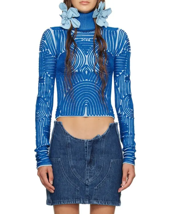 Off-White Flower Vortix Embroidered Top