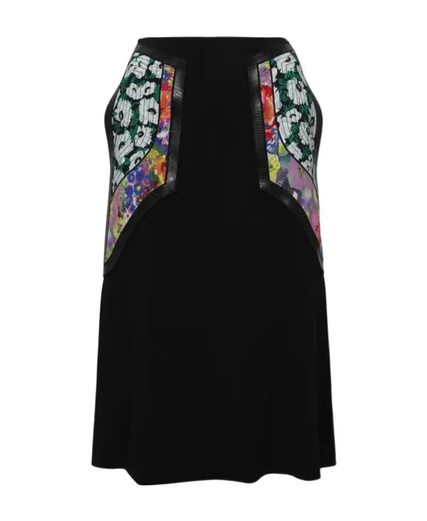 Stella McCartney Floral Panel Midi Skirt - Black