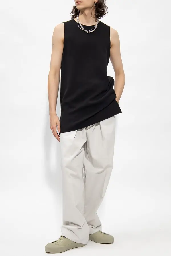 JIL SANDER Half-zipped Round-neck Long Tank Top