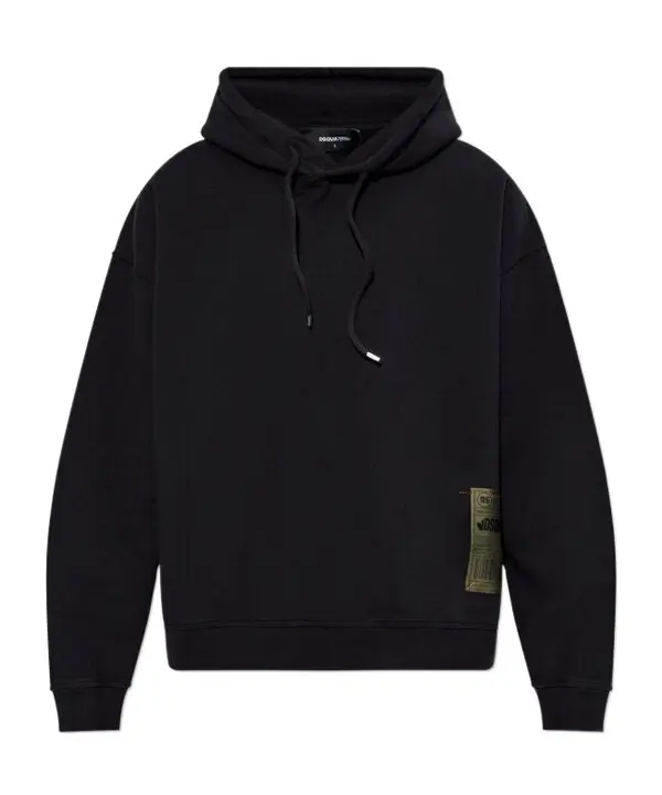 Dsquared2 Logo Patch Drawstring Hoodie