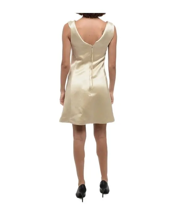 JIL SANDER Draped-neckline Side-split Mini Dress