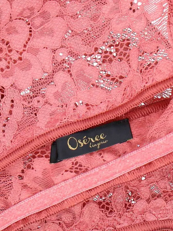 Oseree Floral-laced Cropped Sports Bra