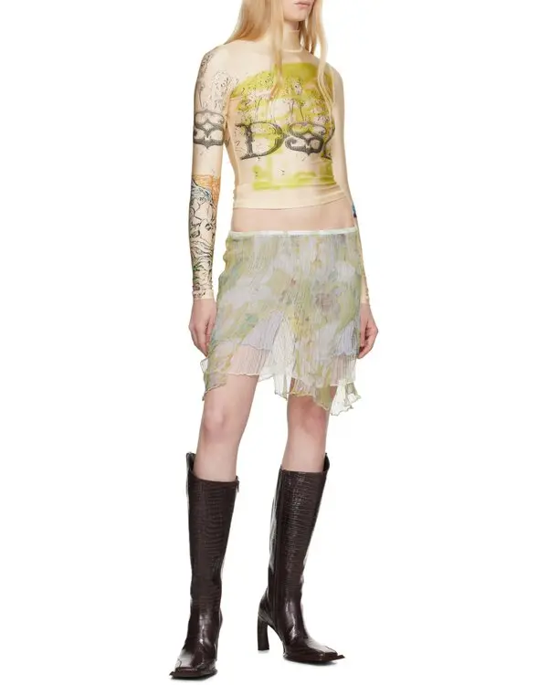 DIESEL® T-imun Tattoo Printed Turtleneck Top