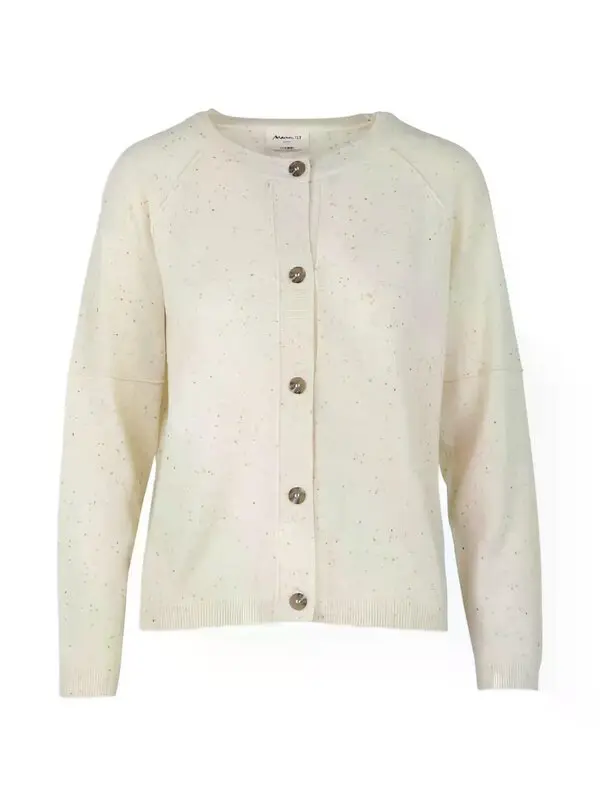 Maison123 Billly Cashmere Flecked Cardigan - White