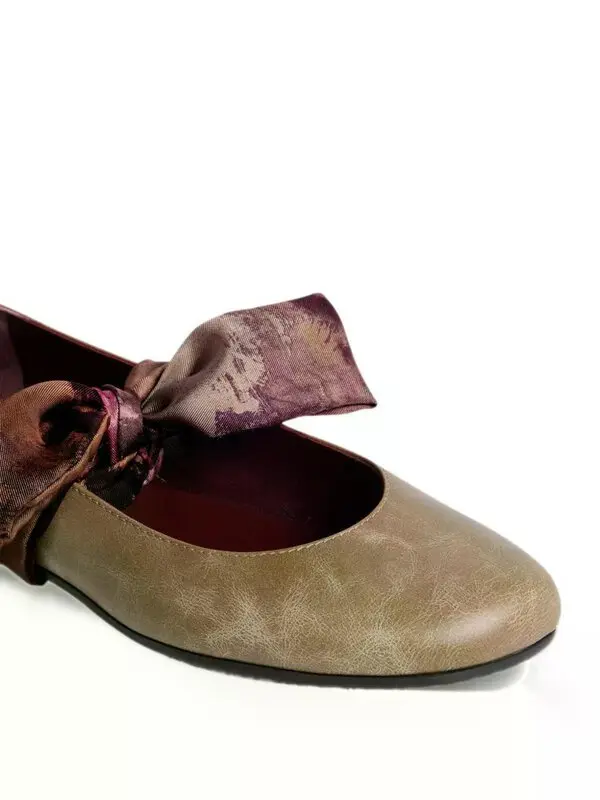 Antonio Marras Bow-detail Leather Ballet Flats