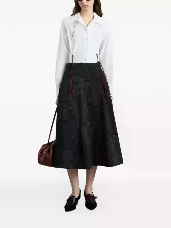 Antonio Marras Rose-motif Fil-coupé Midi Skirt