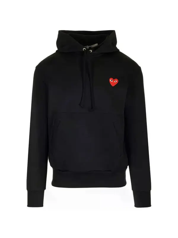 Play Comme Des Garcon Play Heart-patch Hoodie - Black