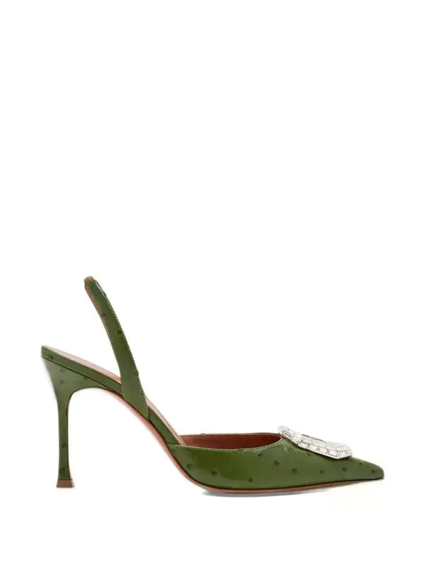 Amina Muaddi Camelia Slingback-strap Pumps - Green