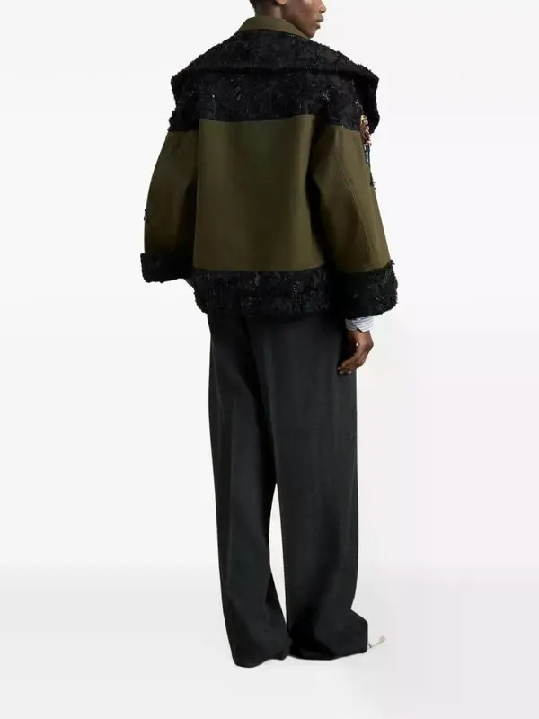 Antonio Marras Embroidered-rose Cape-detail Jacket