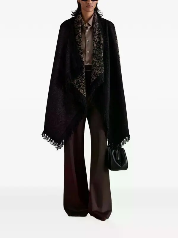 Antonio Marras Floral-jacquard Fringed-trim Coat