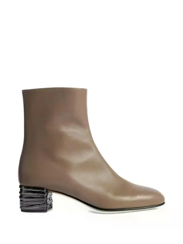 Antonio Marras Sculptural-heel Leather Ankle Boots - Brown