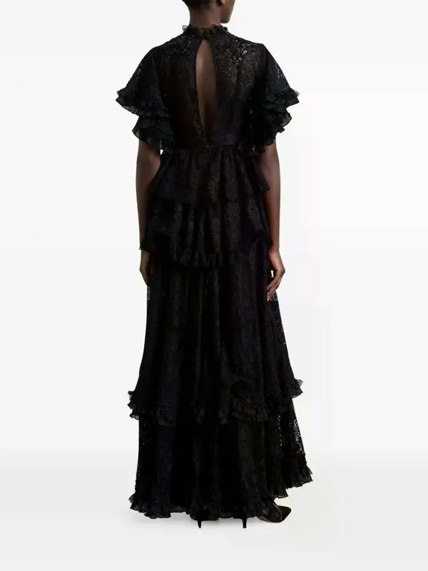 Antonio Marras Embroidered Ruffled-trim Maxi Dress