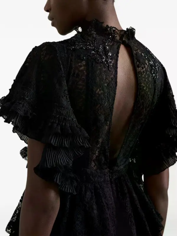 Antonio Marras Embroidered Ruffled-trim Maxi Dress