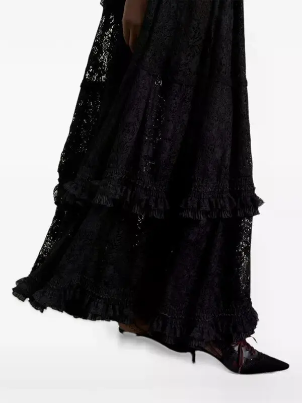 Antonio Marras Embroidered Ruffled-trim Maxi Dress