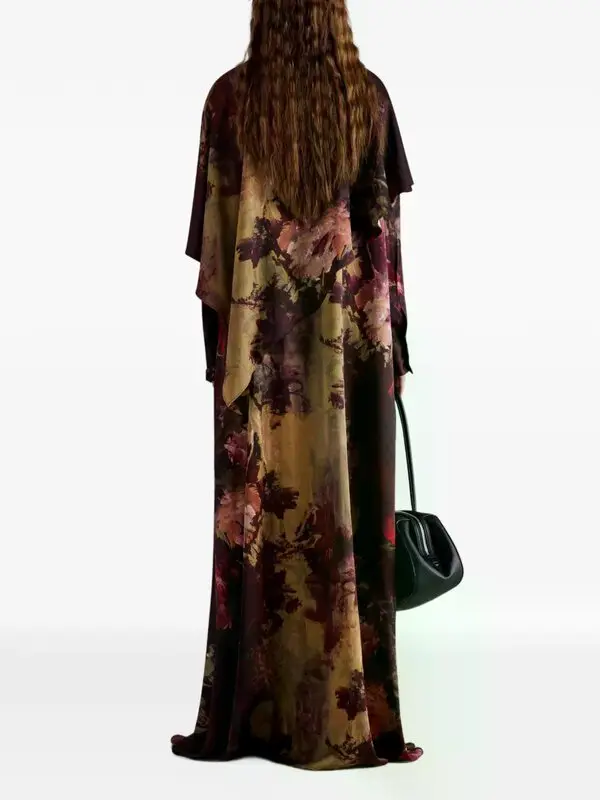 Antonio Marras Painterly-rose Silk-twill Maxi Dress