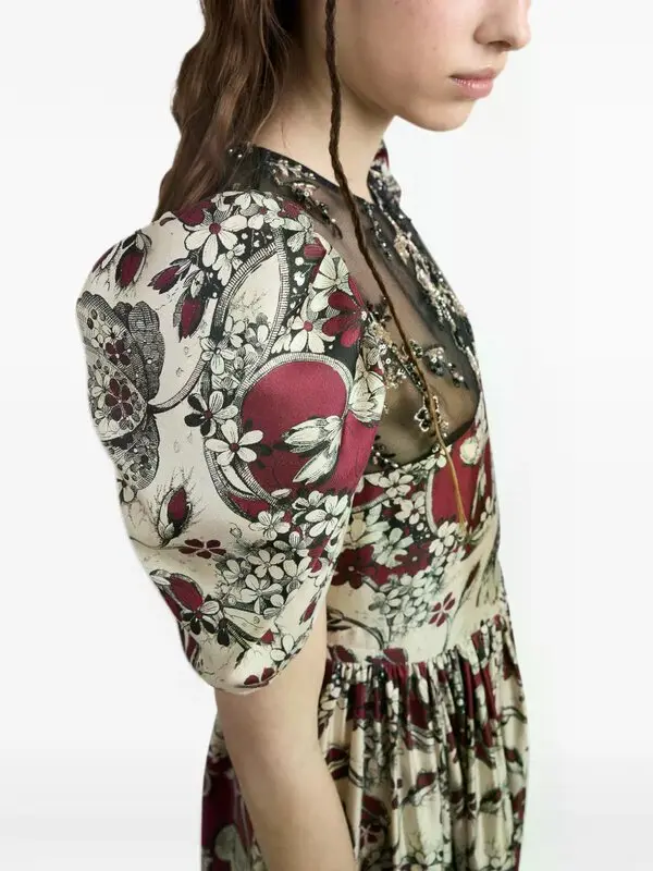 Antonio Marras Foulard-print Embroidered Maxi Dress
