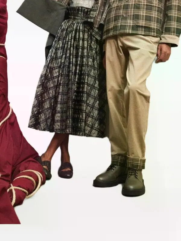 Antonio Marras Crinkled Check-pattern Midi Skirt