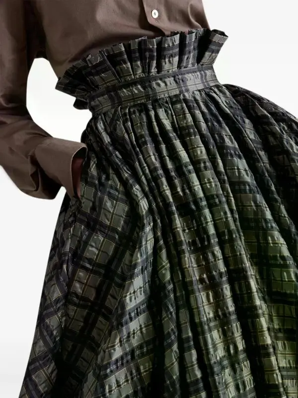 Antonio Marras Crinkled Check-pattern Midi Skirt