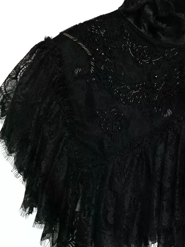 ANN DEMEULEMEESTER Evalda Beaded Lace-trim Cape