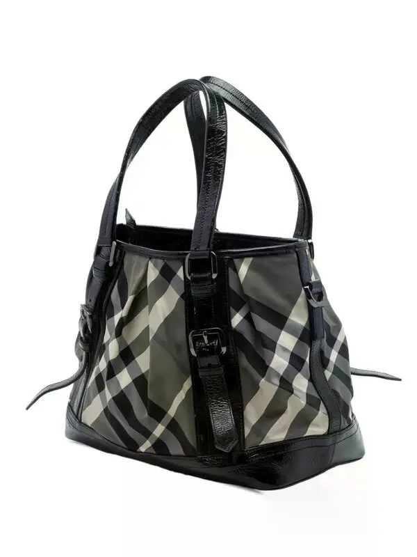Burberry 2000-2017 Medium Beat Check Nylon Lowry Satchel