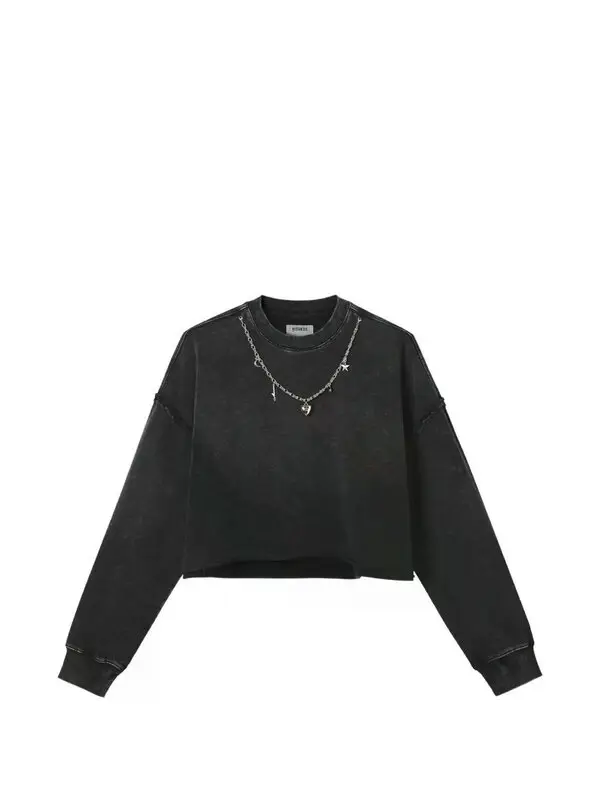 MUSIUM DIV. Charm-embellished Acid-wash Sweatshirt