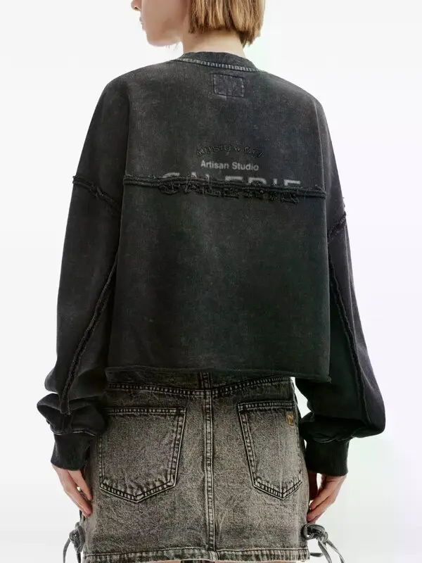 MUSIUM DIV. Charm-embellished Acid-wash Sweatshirt