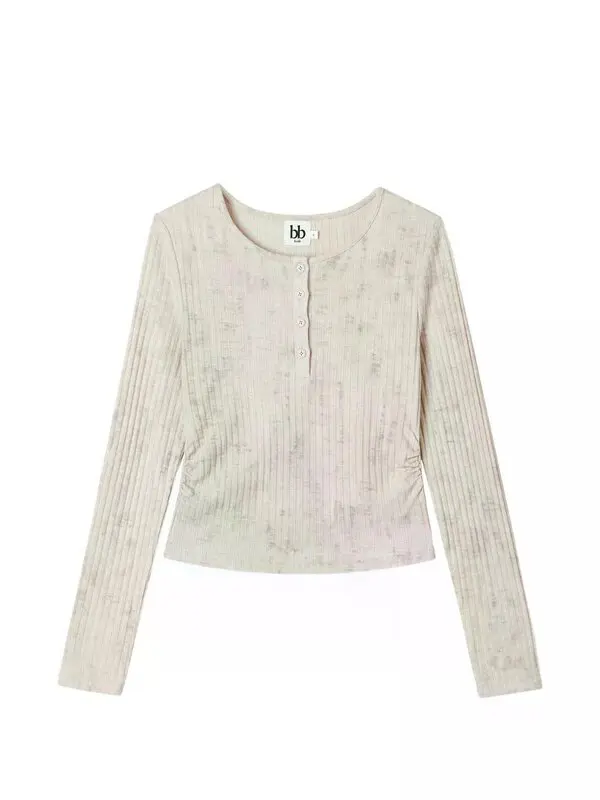 B+AB Ribbed-knit Henley Sweater