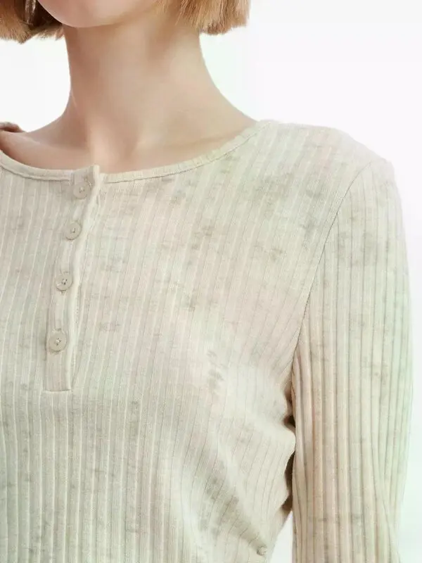 B+AB Ribbed-knit Henley Sweater