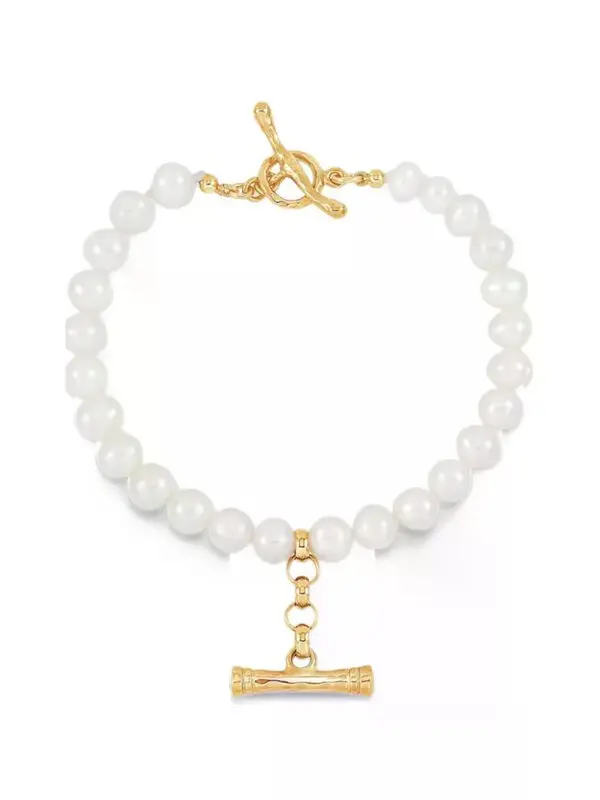 DOWER & HALL Nomad Pearl T-bar Bracelet - Gold