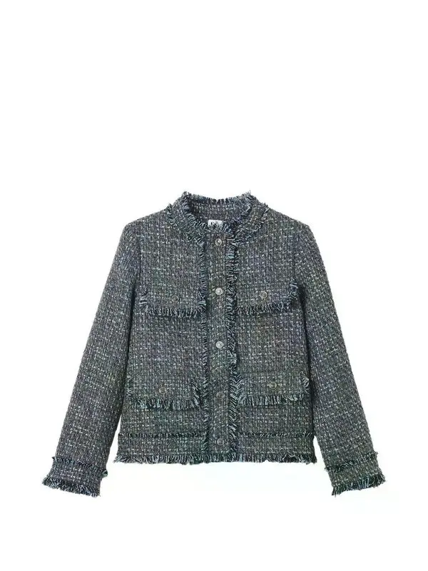 B+AB Fringed Tweed-effect Jacket