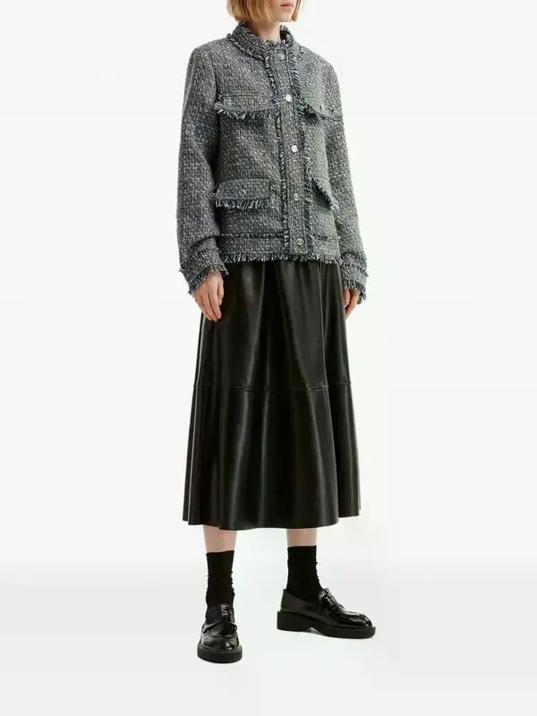 B+AB Fringed Tweed-effect Jacket
