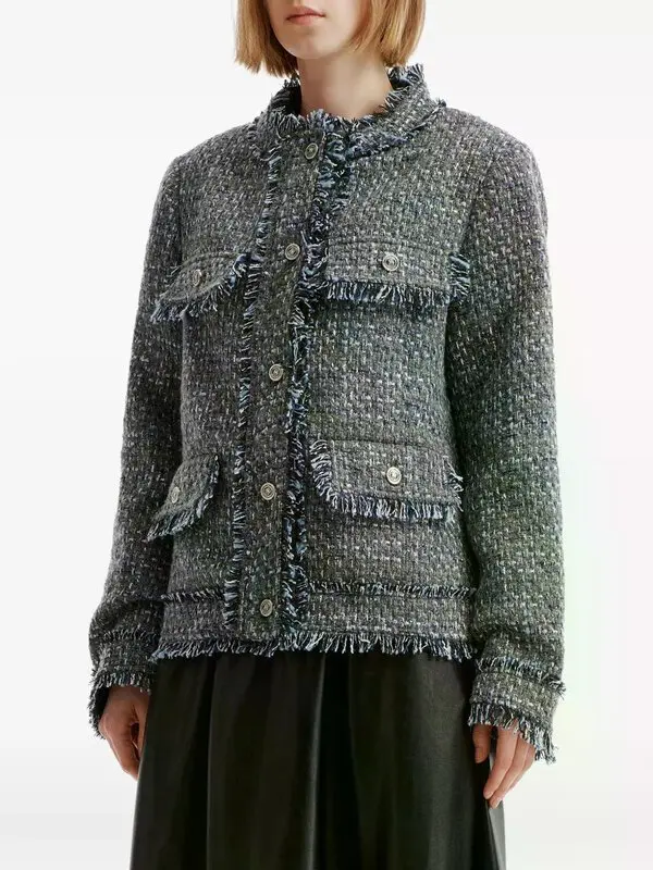 B+AB Fringed Tweed-effect Jacket
