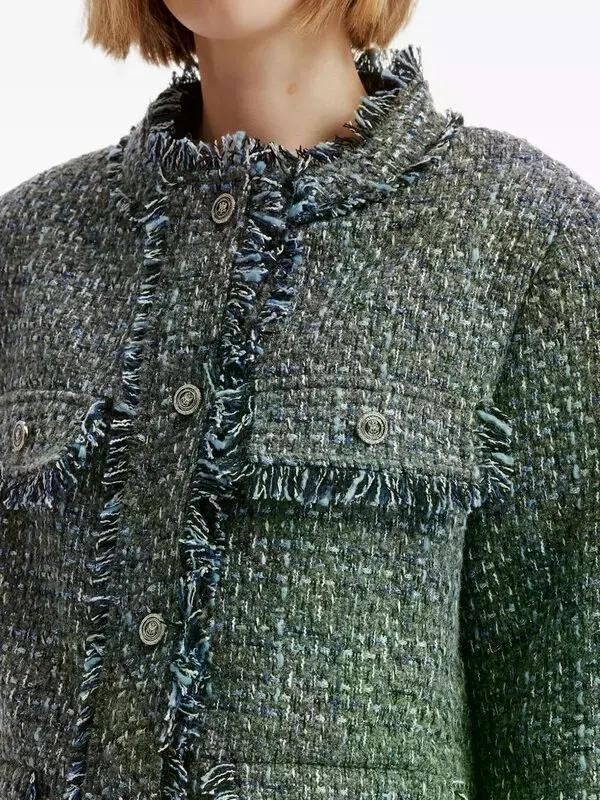 B+AB Fringed Tweed-effect Jacket