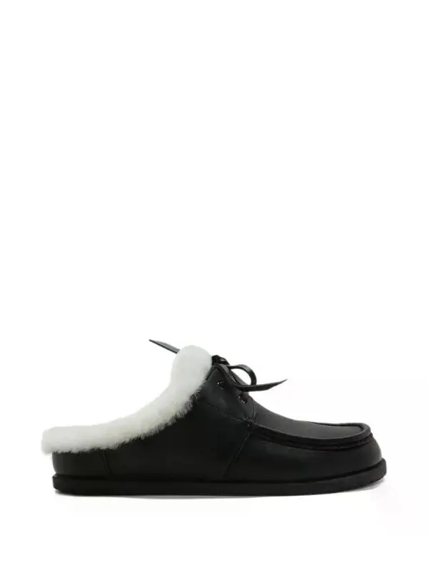 Good News Shearling-lined Leather Mules - Black