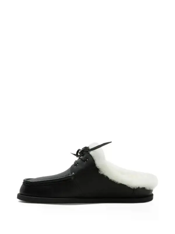 Good News Shearling-lined Leather Mules