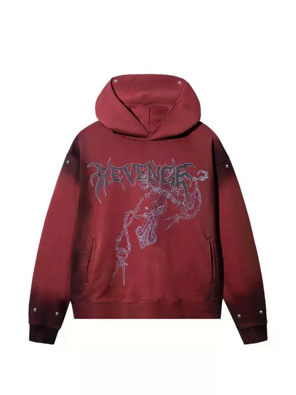 REVENGE Cross Chain Stud-embellished Hoodie