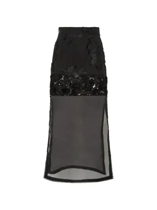 Antonio Marras Fil Coupé Jacquard-panelled Midi Skirt