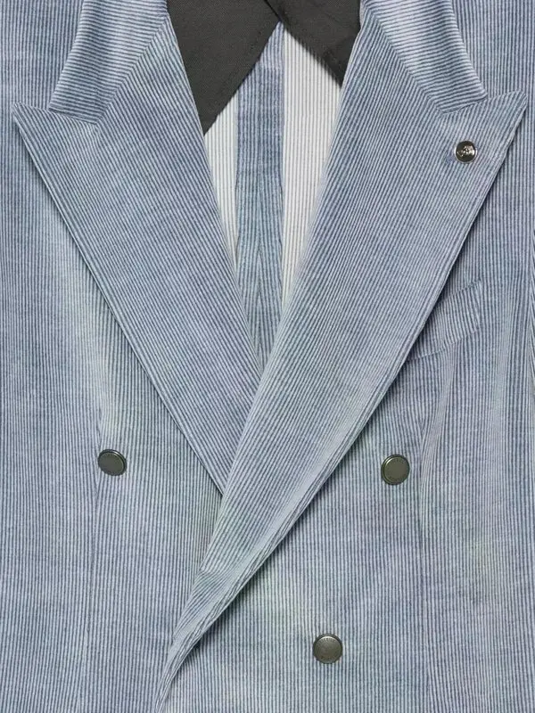 Peserico Double-breasted Corduroy-texture Blazer