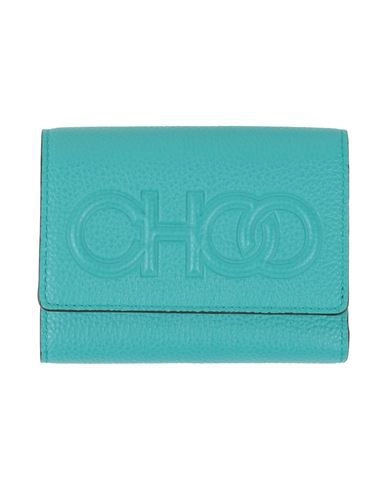 JIMMY CHOO Wallet Turquoise Leather
