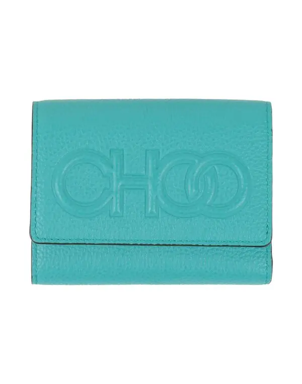 JIMMY CHOO Wallet Turquoise Leather