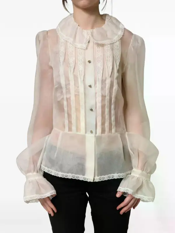 Dolce & Gabbana Ruffled Lace-trim Blouse