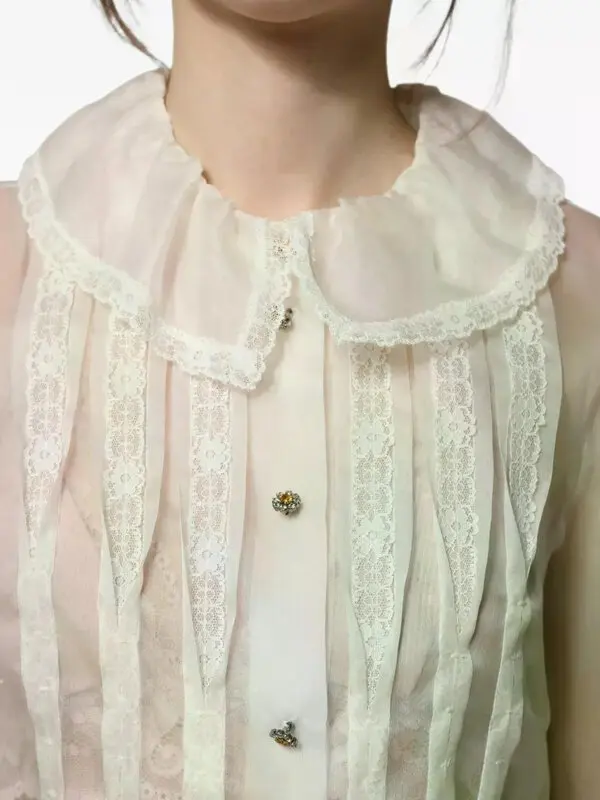 Dolce & Gabbana Ruffled Lace-trim Blouse