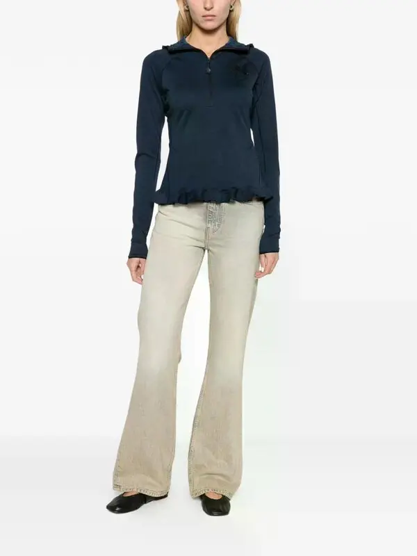 Cecilie Bahnsen X Tnf Symone Dotknit Baselayer Wool-blend Black Top