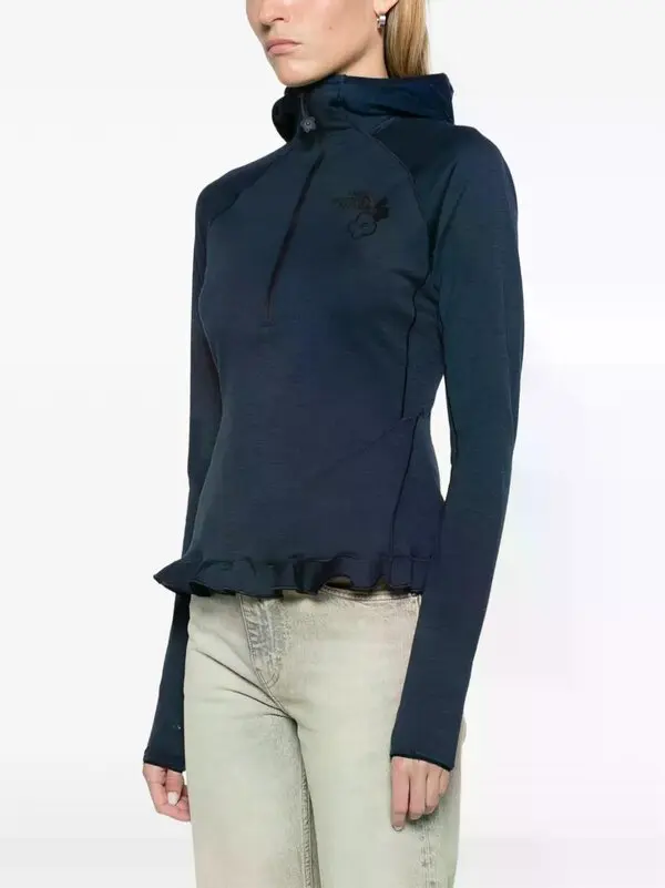Cecilie Bahnsen X Tnf Symone Dotknit Baselayer Wool-blend Black Top