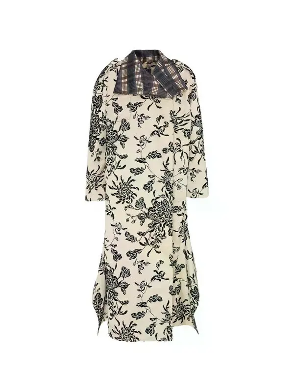 Antonio Marras Floral-print Asymmetric Trench Coat