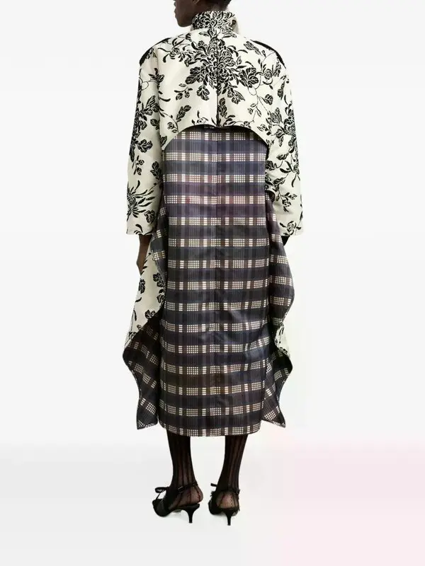 Antonio Marras Floral-print Asymmetric Trench Coat