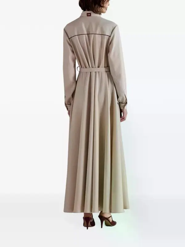 Antonio Marras Belted Piped Maxi Shirt Dress