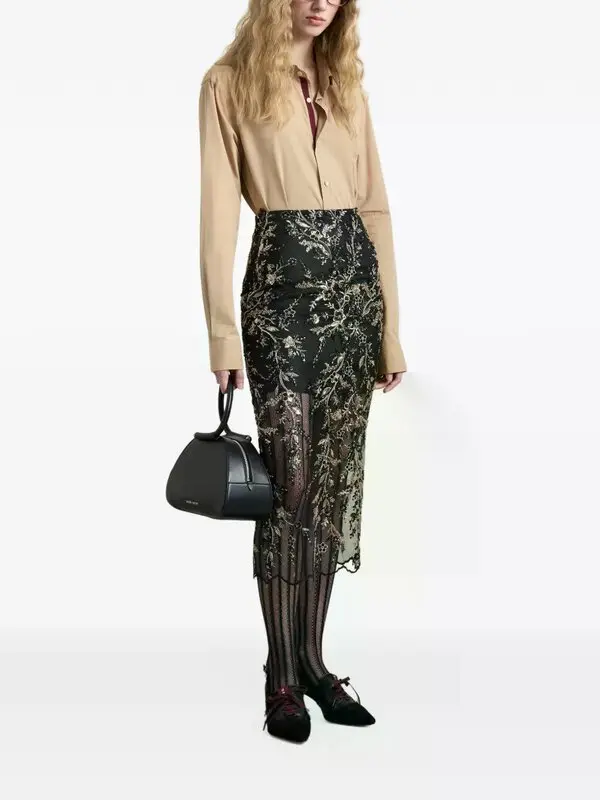 Antonio Marras Embroidered-tulle Midi Pencil Skirt