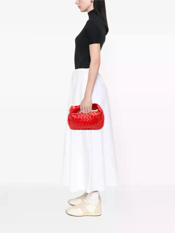 Bottega Veneta 2012-2026 Mini Nappa Intrecciato Jodie Hobo Bag - Red